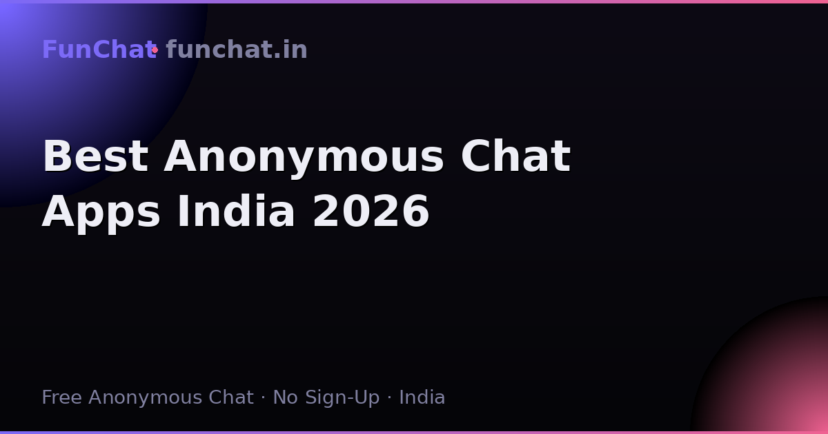Best Anonymous Chat Apps 2026 — Ranked & Reviewed | FunChat